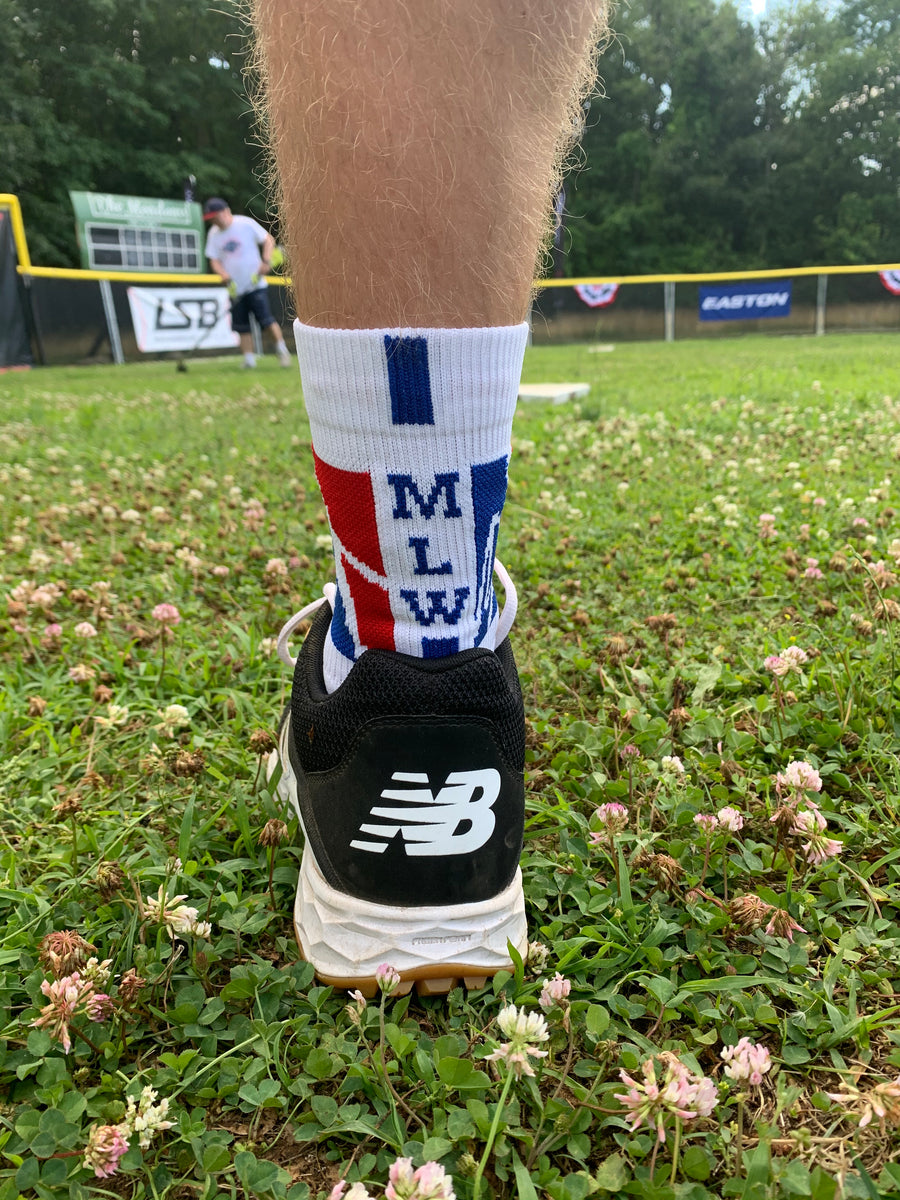 Official MLW Blue/White Stripe Quarter Socks – MLW Wiffle Ball