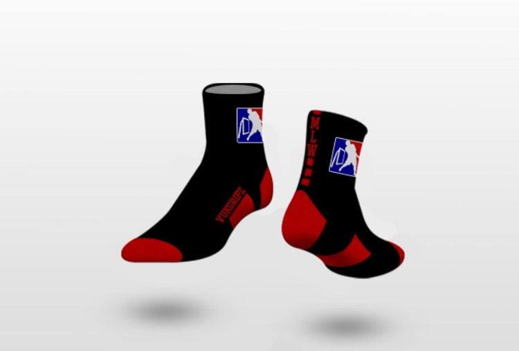 Official MLW Red/Black Stripe Quarter Socks – MLW Wiffle Ball